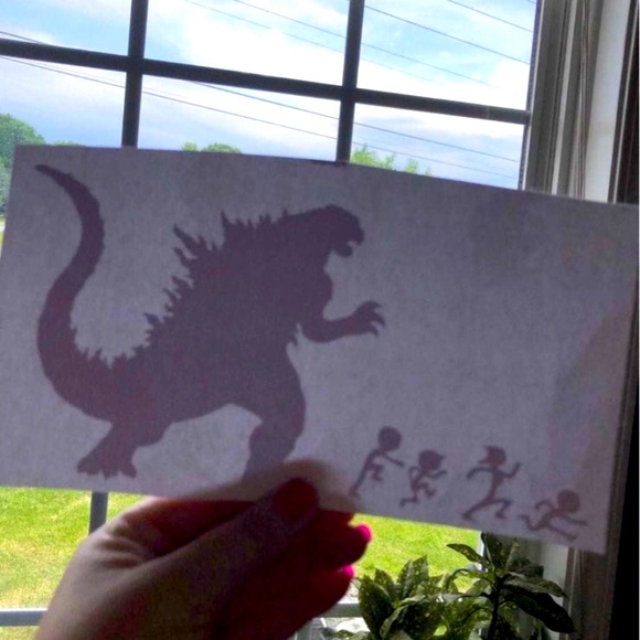Other | Godzilla Chasing People Decal Sticker | Poshmark